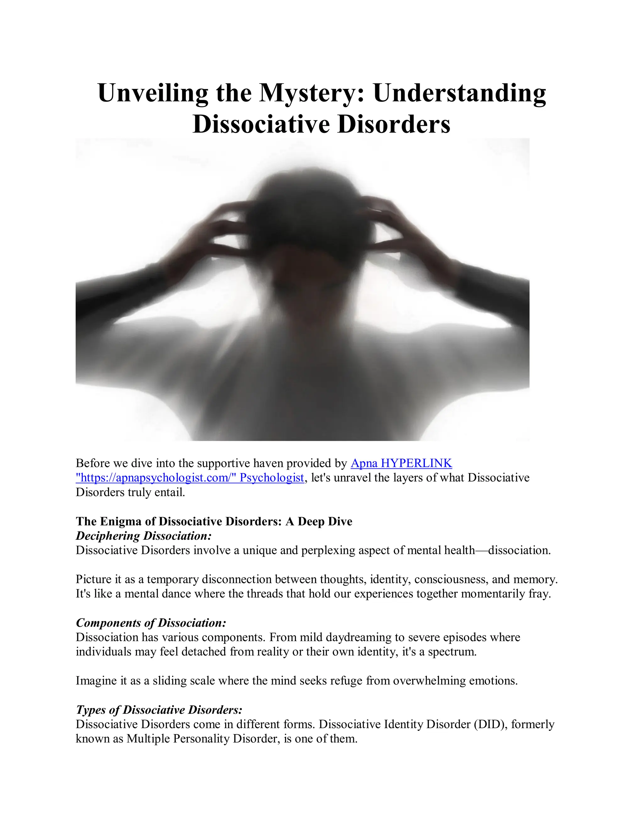 Dissociative Disorders | PDF