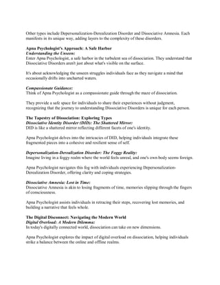 Dissociative Disorders | PDF