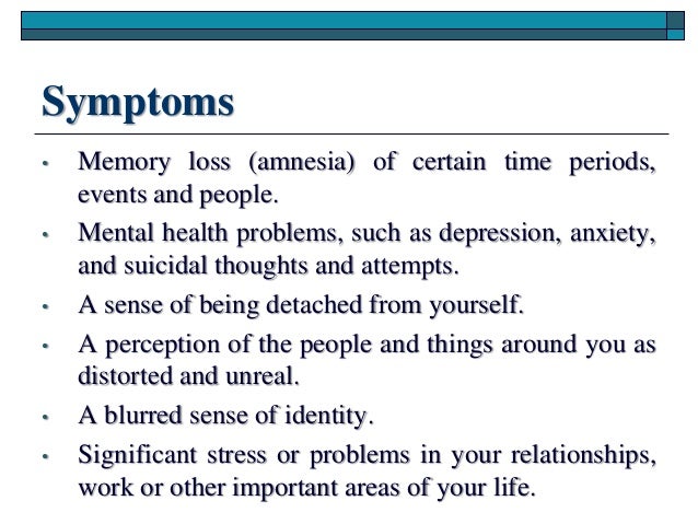 amnesia symptoms
