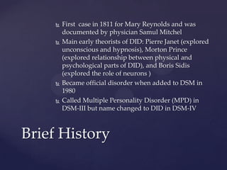 Dissociative Identity Disorder | PPT