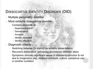 Dissociative identity disorder | PPTX