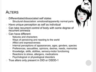 Dissociative identity disorder | PPTX
