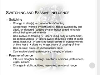 Dissociative identity disorder | PPTX