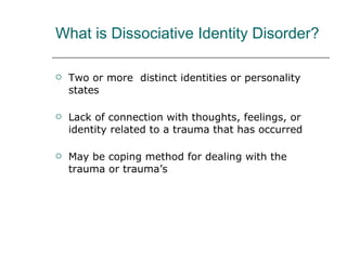 Dissociative Identity Disorder Mental Health Powerpoint Presentation | PPT
