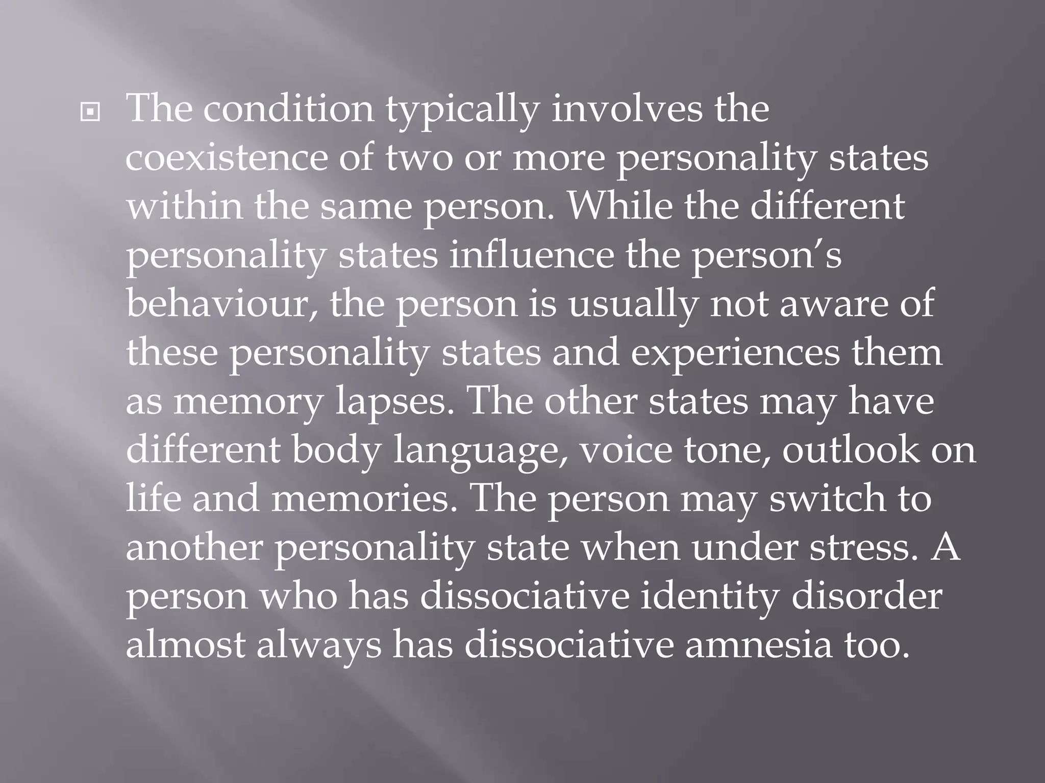 Dissociative disorder | PPTX