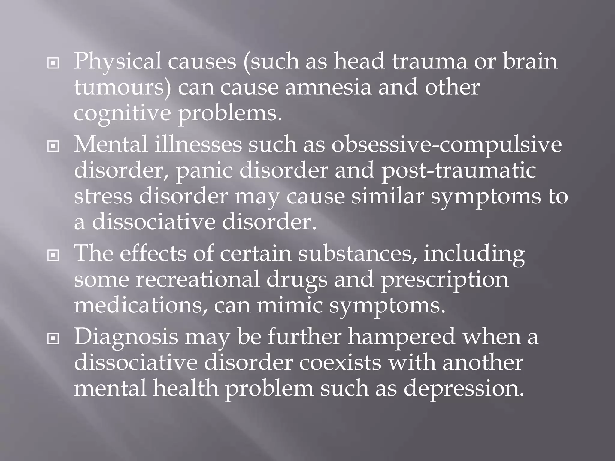 Dissociative disorder | PPTX