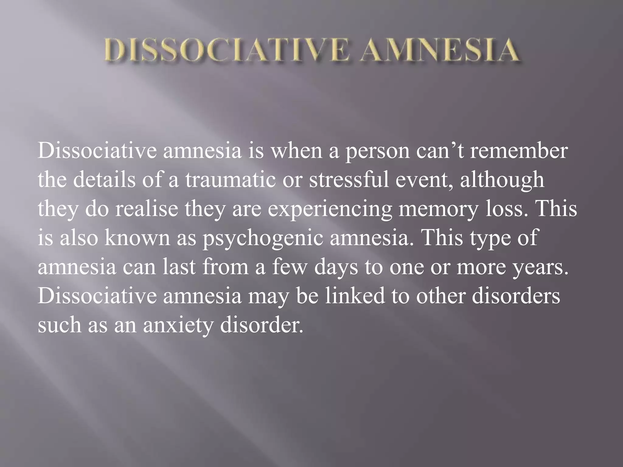Dissociative disorder | PPTX