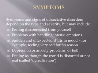 Dissociative disorder | PPTX