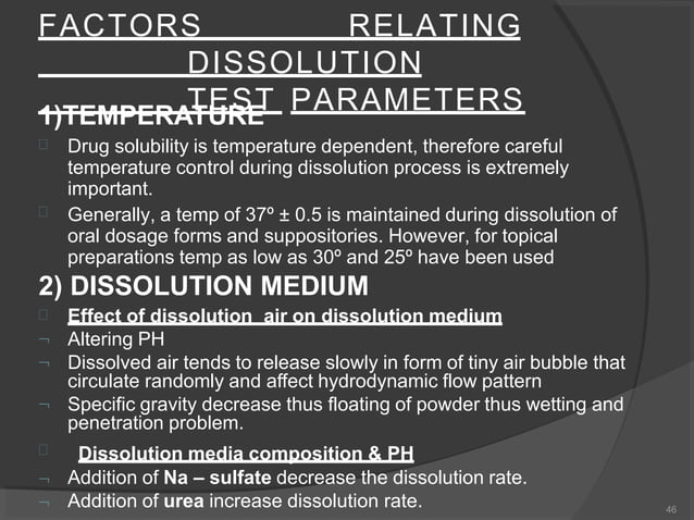 DISSOLUTION PARAMETERS AND ITS APPARATUS | PPTX
