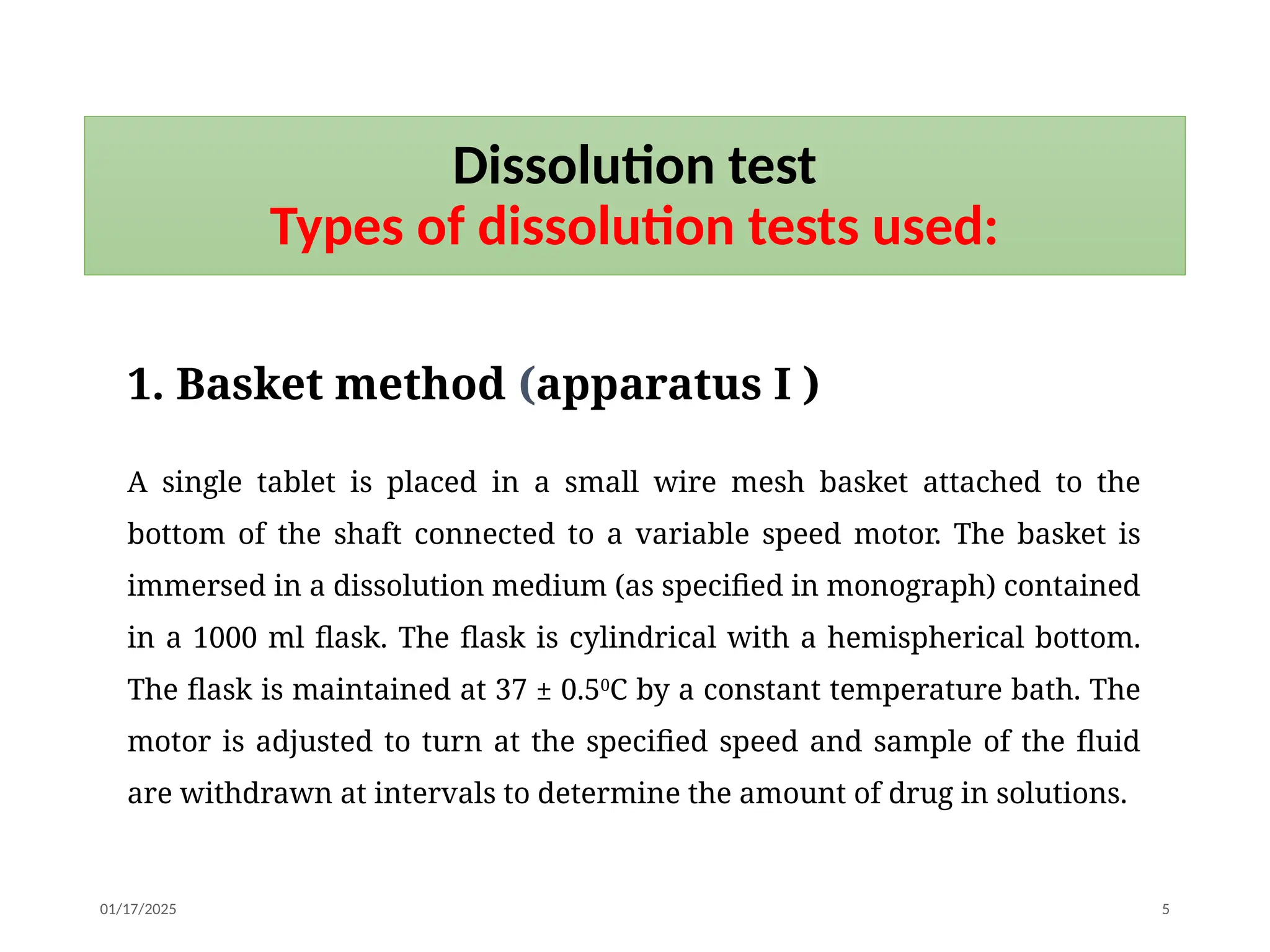 Dissolution Official Test Monograph Pharma | PPTX
