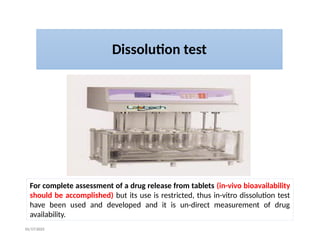 Dissolution Official Test Monograph Pharma | PPTX
