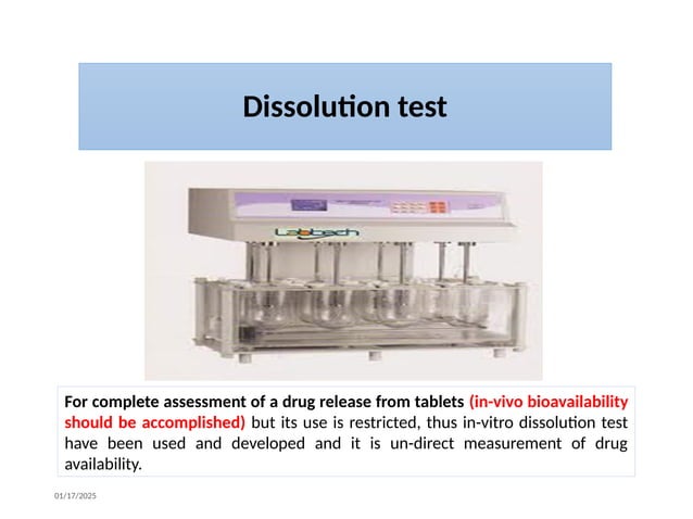 Dissolution Official Test Monograph Pharma | PPTX