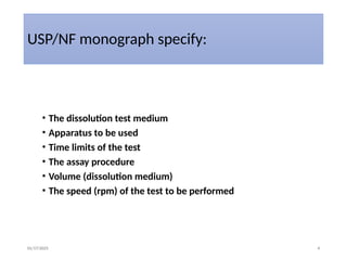 Dissolution Official Test Monograph Pharma | PPTX