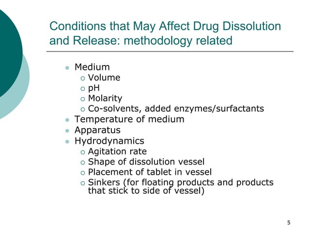Dissolution and drug release testing.ppt | Chemistry | Science