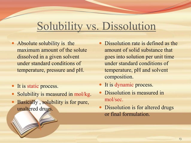 Dissolution and solubility | PPT