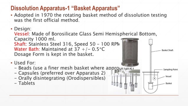 Dissolution apparatus | PPTX | Pharmaceutical Drugs | Medical Health