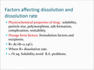 Dissolution by Dr. Neeraj Mishra professor pharmaceutics | PPT