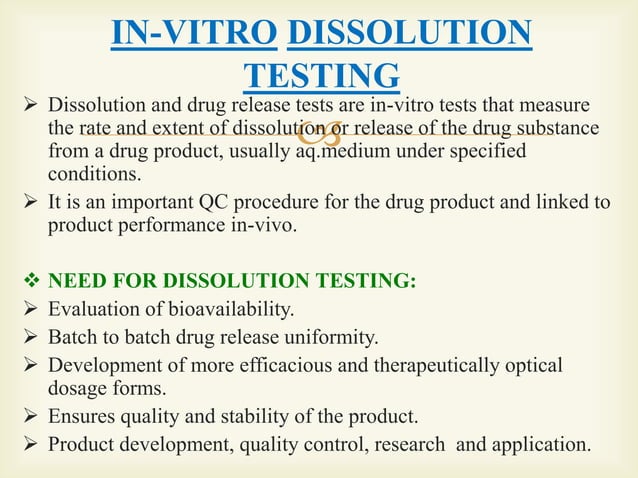 In vitro Dissolution Testing Models | PPTX