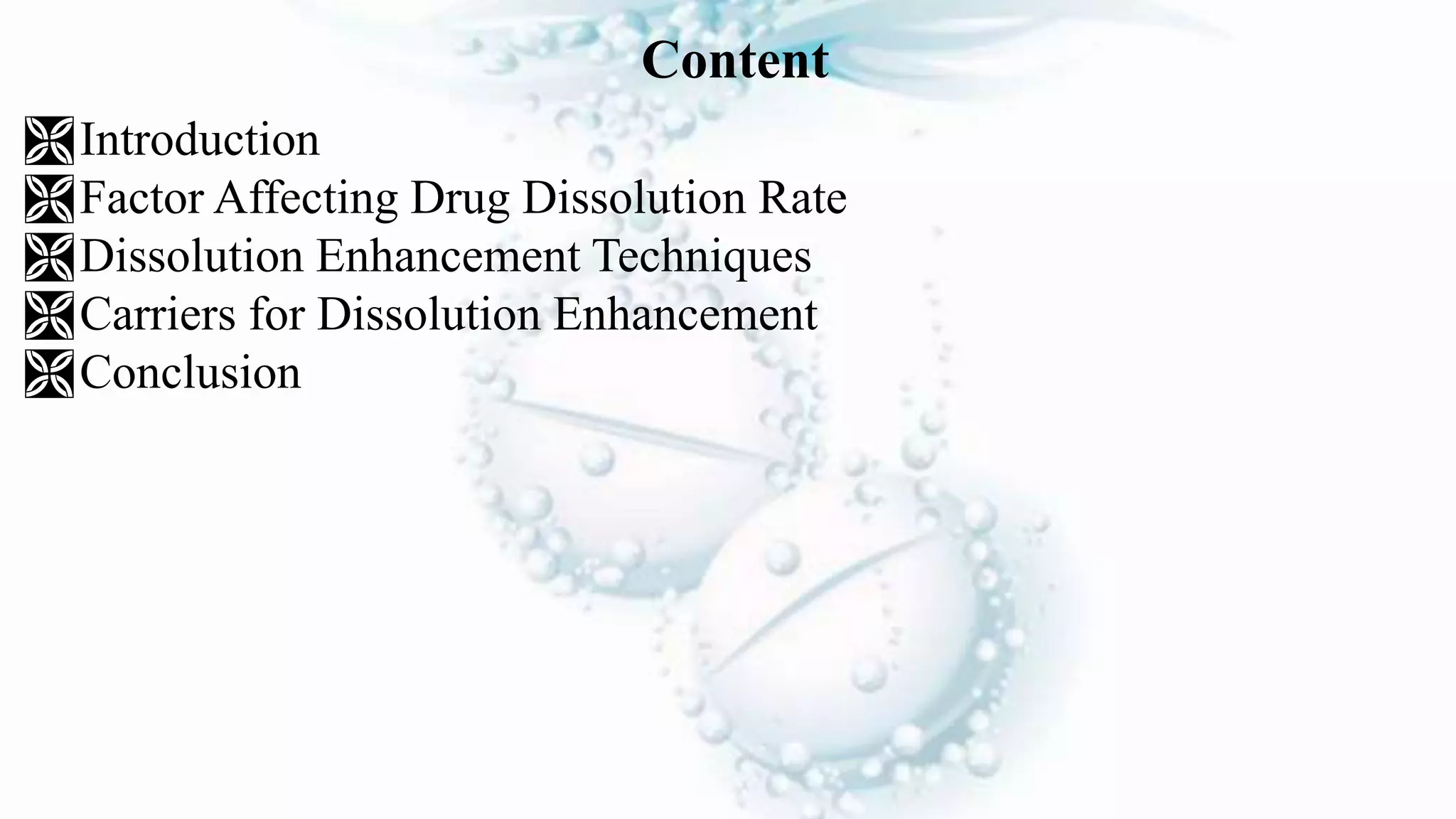 Dissolution enhancement of drugs. technologies and effect of carries | PPT