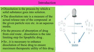 Dissolution enhancement of drugs. technologies and effect of carries | PPT
