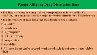 Dissolution enhancement of drugs. technologies and effect of carries | PPT