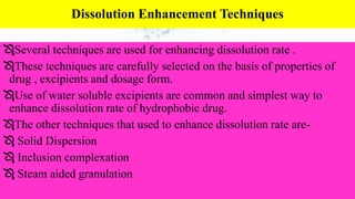 Dissolution enhancement of drugs. technologies and effect of carries | PPT