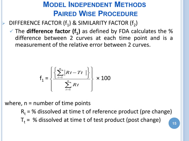 Dissolution f1 and f2 Analysis and IVIVC | PPTX | Chemistry | Science