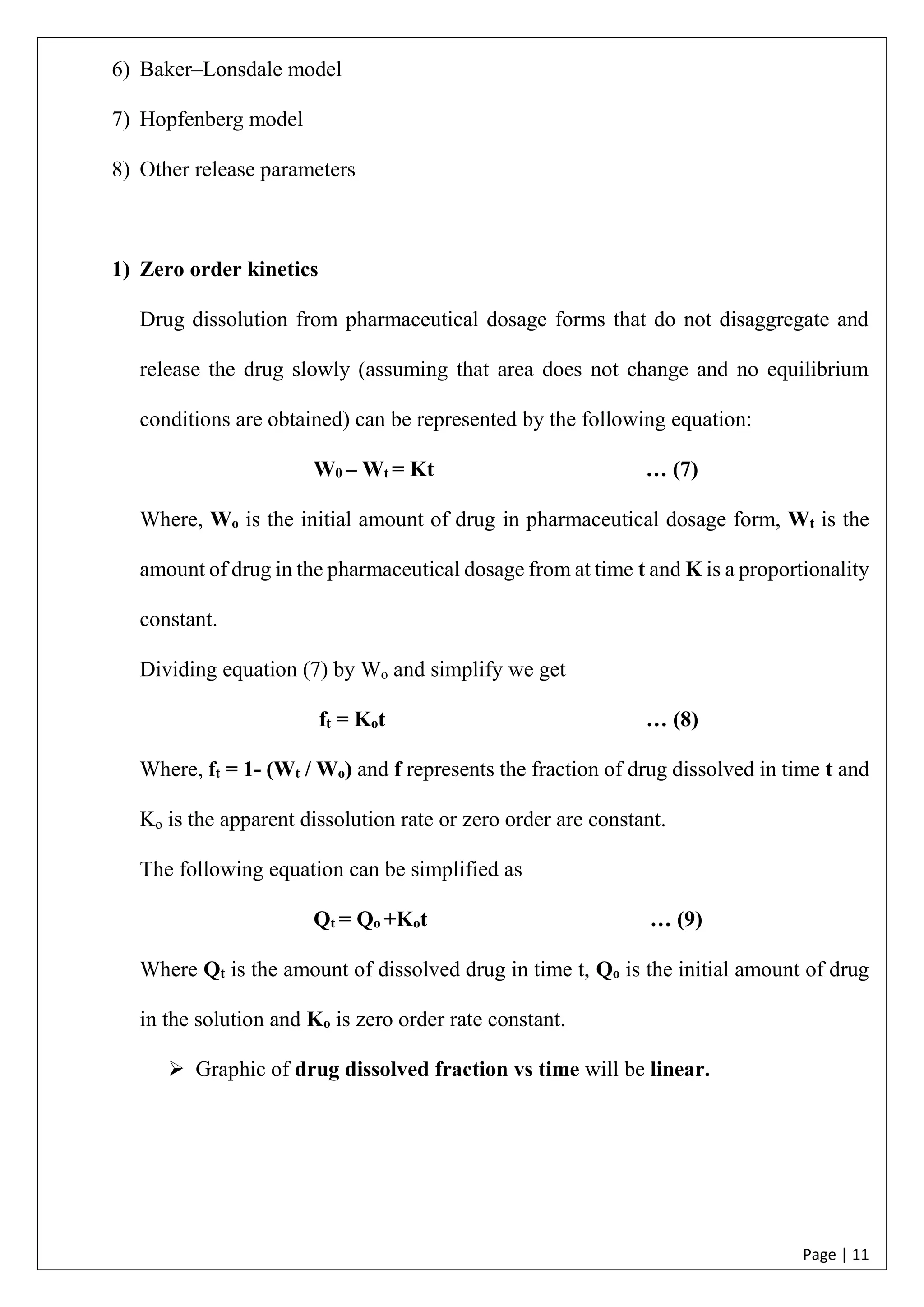 DISSOLUTION AND MECHANISM OF DRUG RELEASE | PDF