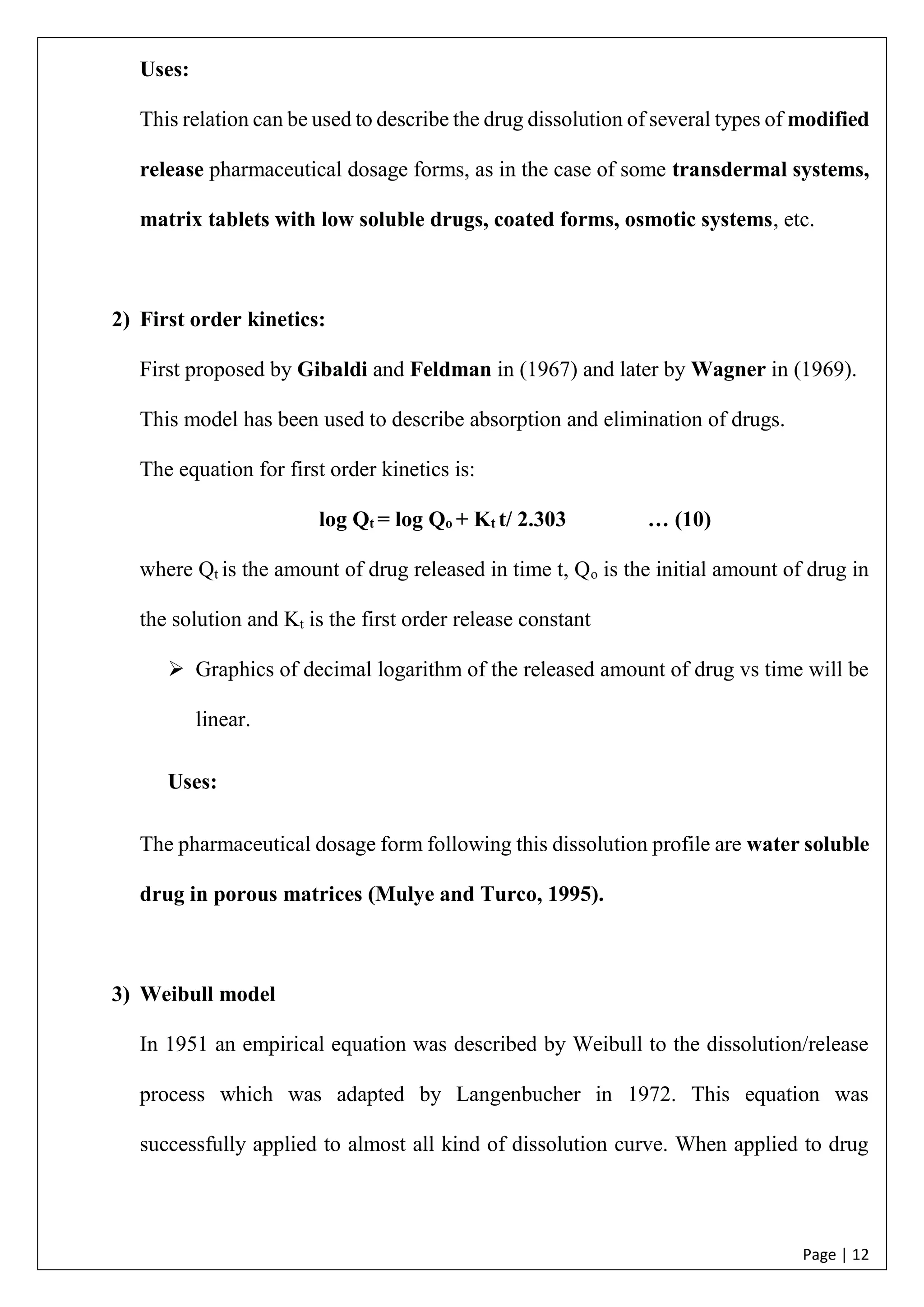 DISSOLUTION AND MECHANISM OF DRUG RELEASE | PDF
