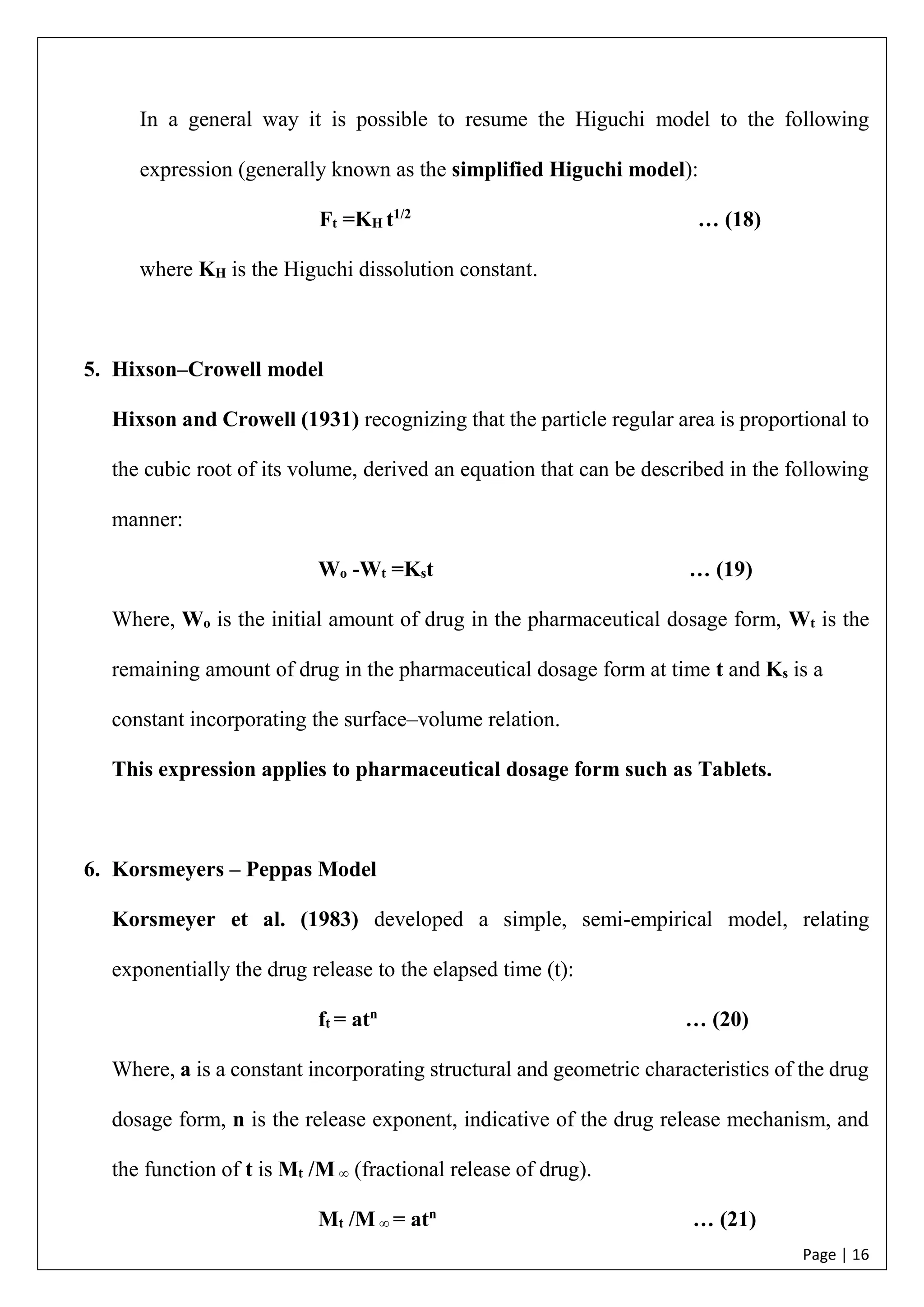 DISSOLUTION AND MECHANISM OF DRUG RELEASE | PDF