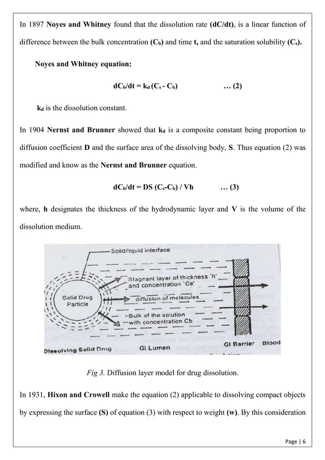 DISSOLUTION AND MECHANISM OF DRUG RELEASE | PDF | Chemistry | Science