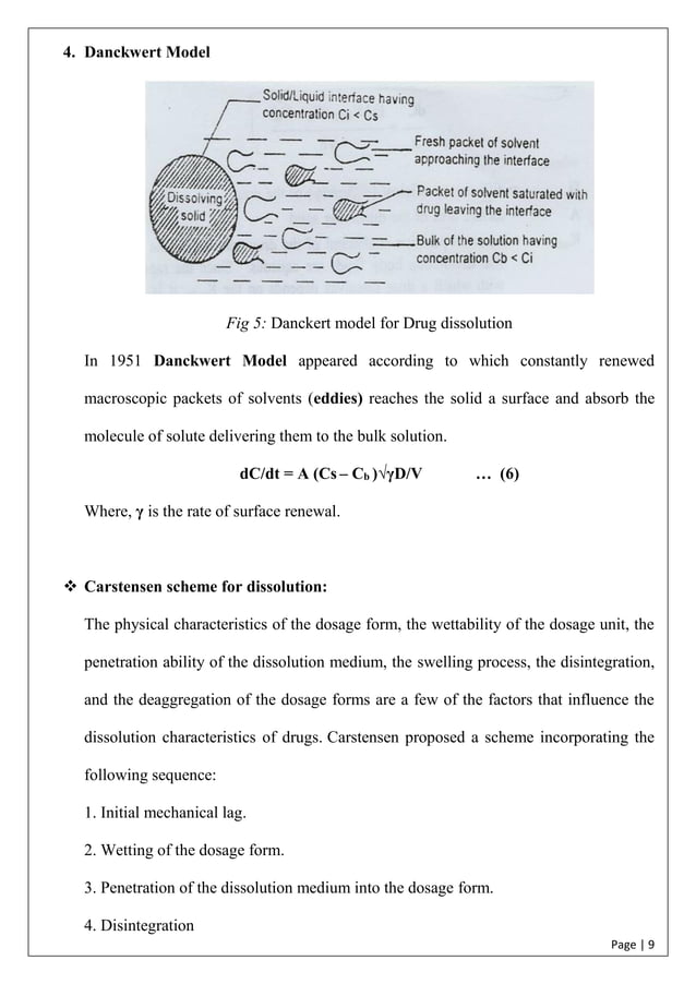 DISSOLUTION AND MECHANISM OF DRUG RELEASE | PDF | Chemistry | Science
