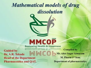 Dissolution kinetics and dissolutition modesl | PDF