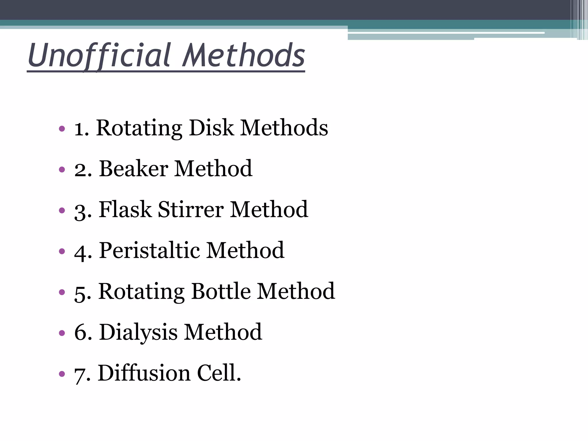 Dissolution Models and Methods, Factors and Kinetics. | PPTX