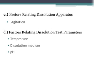 Dissolution Models and Methods, Factors and Kinetics. | PPTX
