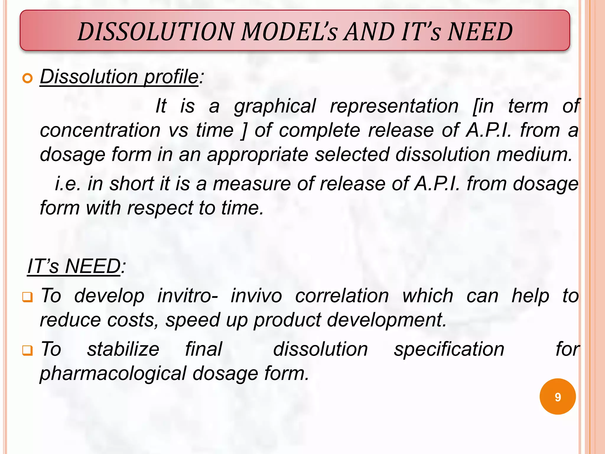 Dissolution models (sem 1) | PPTX
