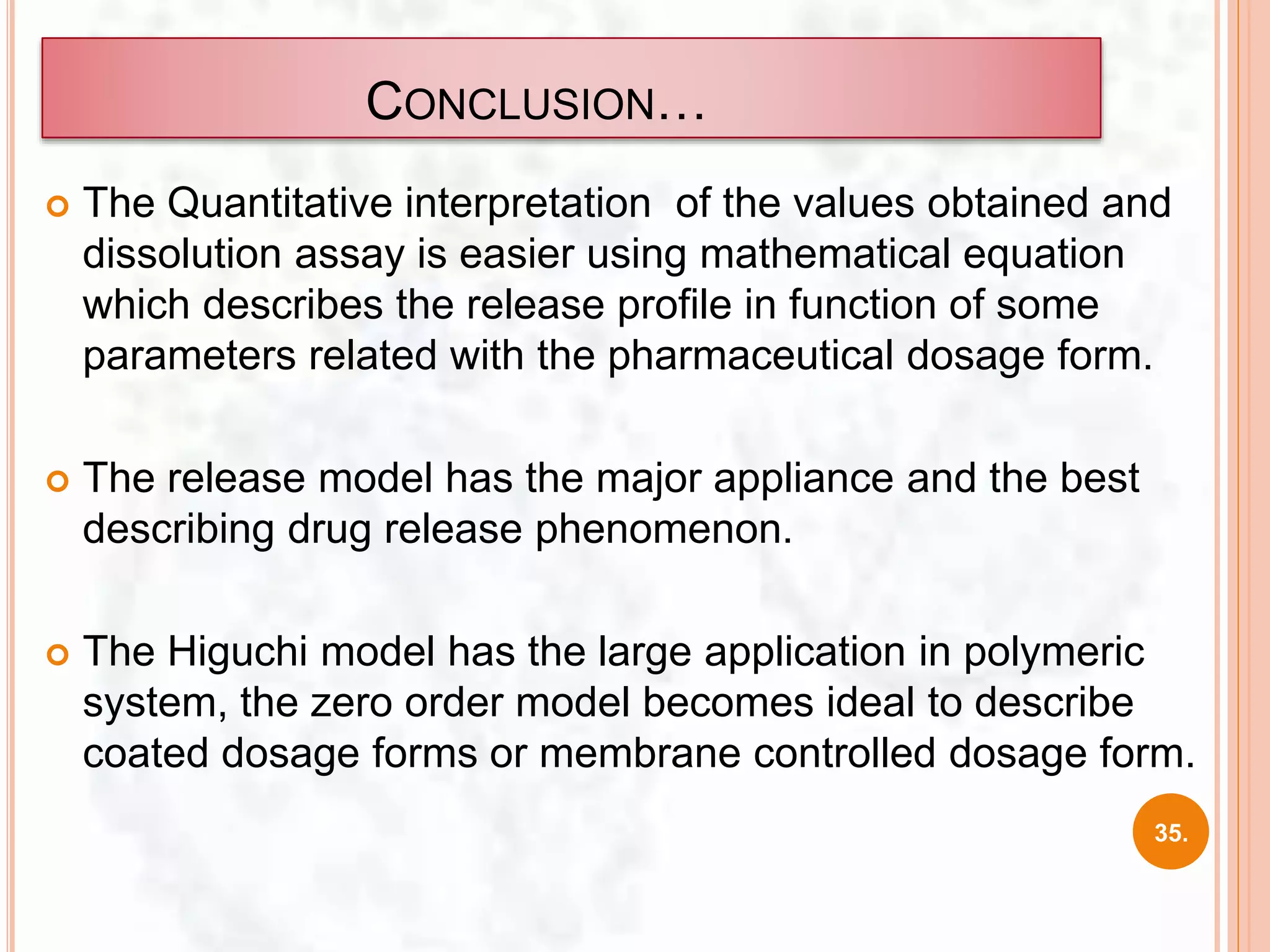 Dissolution models (sem 1) | PPTX