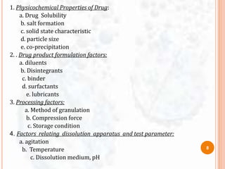 Dissolution models (sem 1) | PPTX