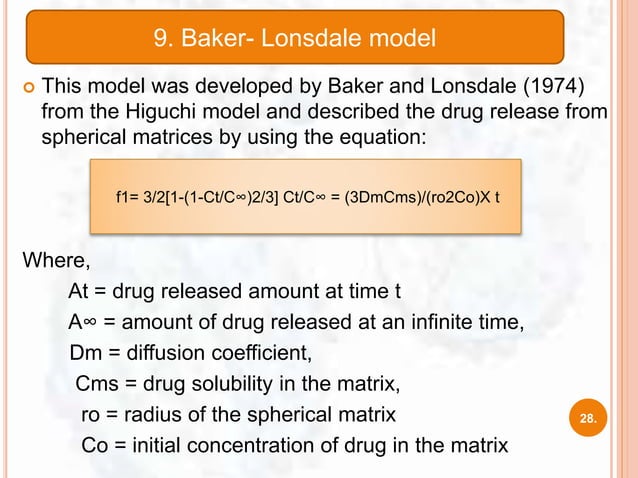 Dissolution models (sem 1) | PPTX | Pharmaceutical Drugs | Medical Health