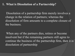 Dissolution of a partnership | PPTX