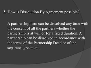 Dissolution of a partnership | PPTX
