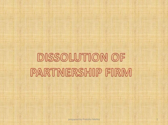 Dissolution of Partnership Firm | PDF