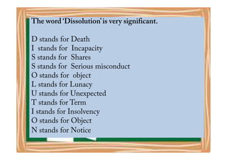 Dissolution of firm ppt | PDF