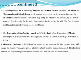 Dissolution of Muslim marriage | PPTX | Divorce | Family and Relationships