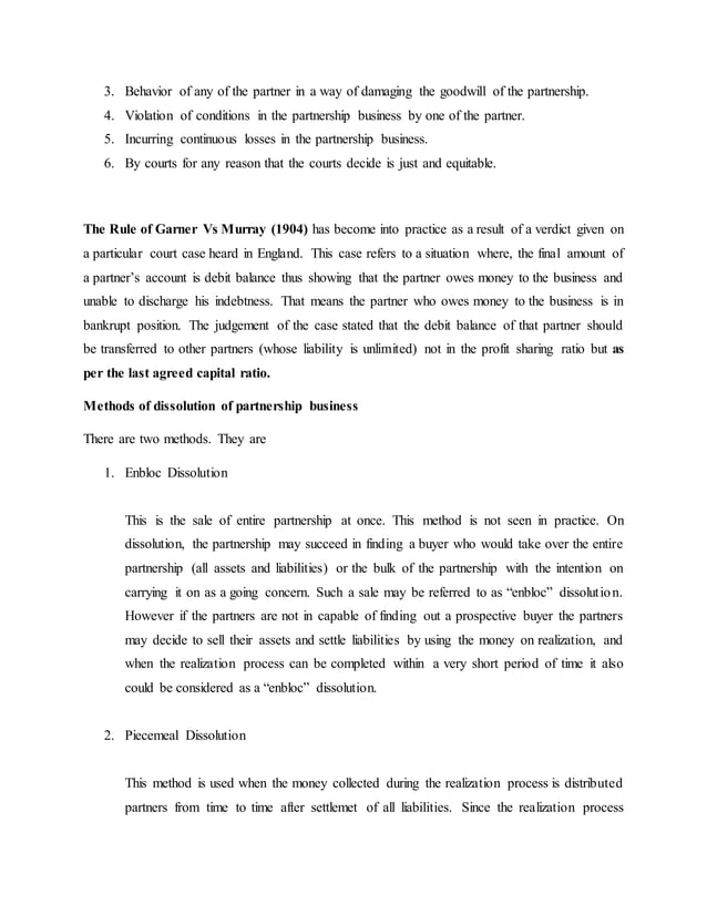 Dissolution of partnership | DOCX