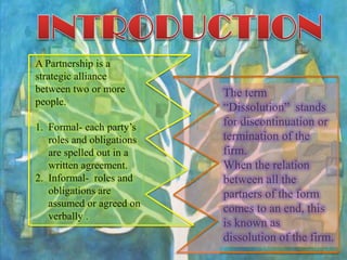 Dissolution of Partnership Firm | PPTX