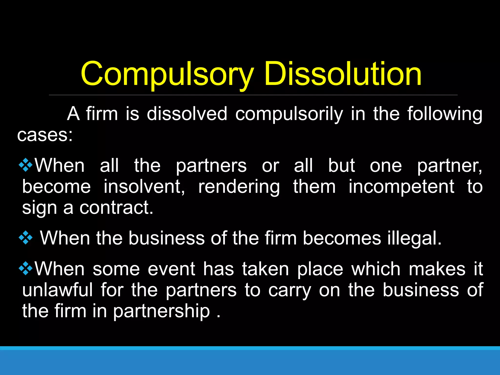 Dissolution of partnership firm | PPTX