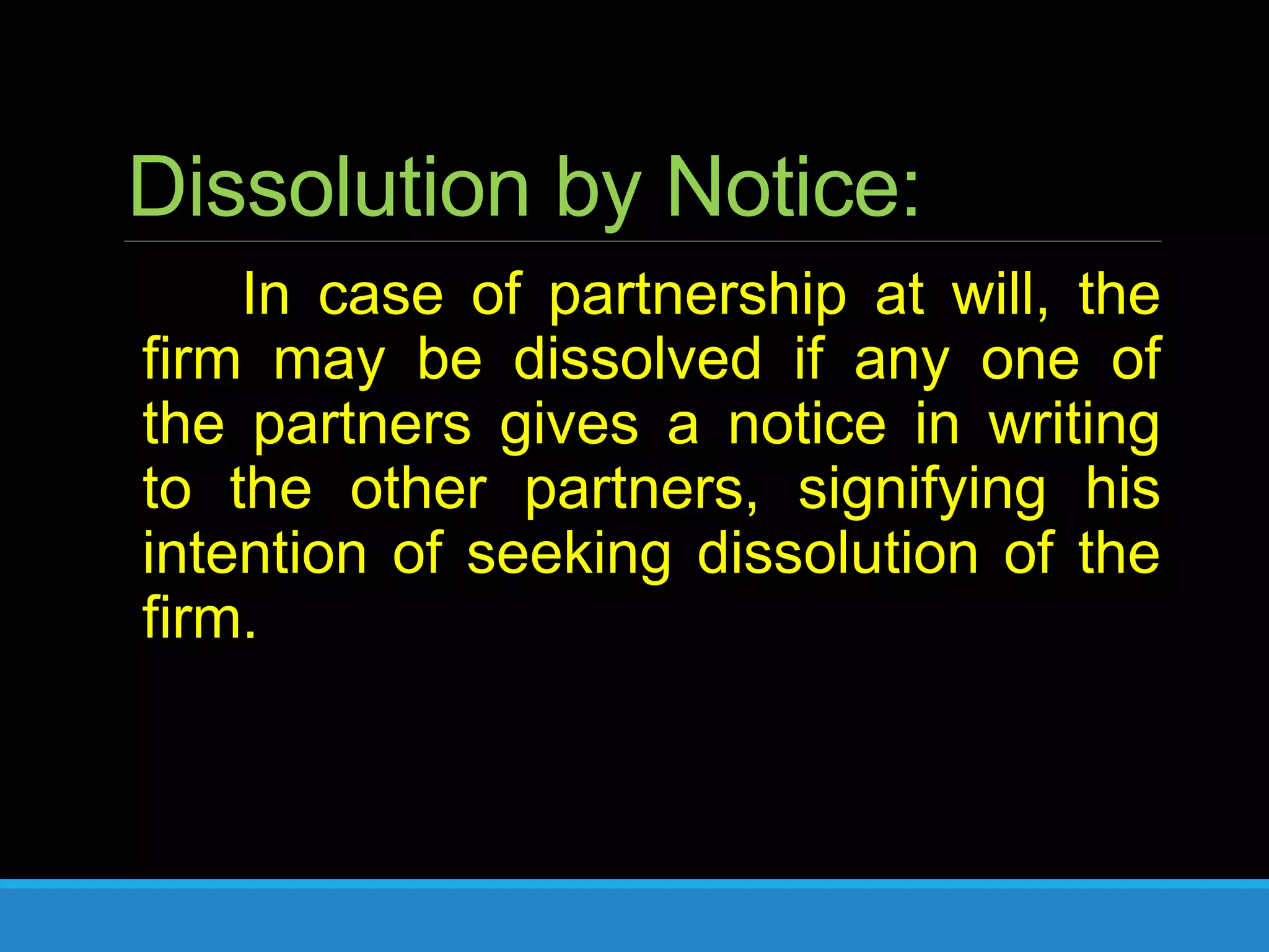 Dissolution of partnership firm | PPTX