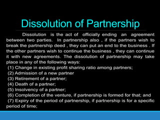 Dissolution of partnership firm | PPTX