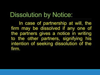 Dissolution of partnership firm | PPTX